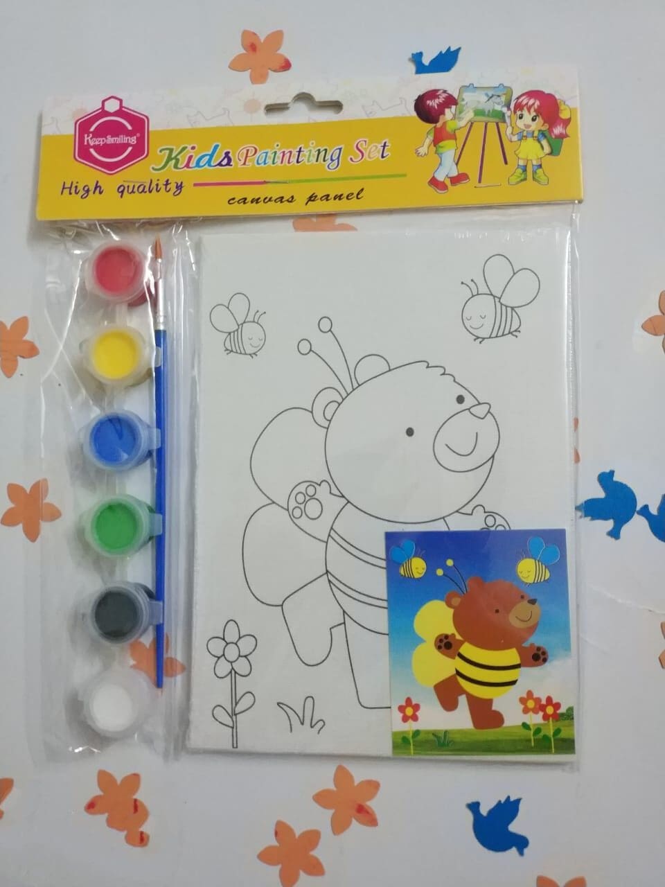 Teddy Bear Preprinted Canvas Painting Kit – rungsarung